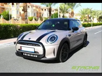 Mini Cooper Beige Hatchback For Rent in Qatar